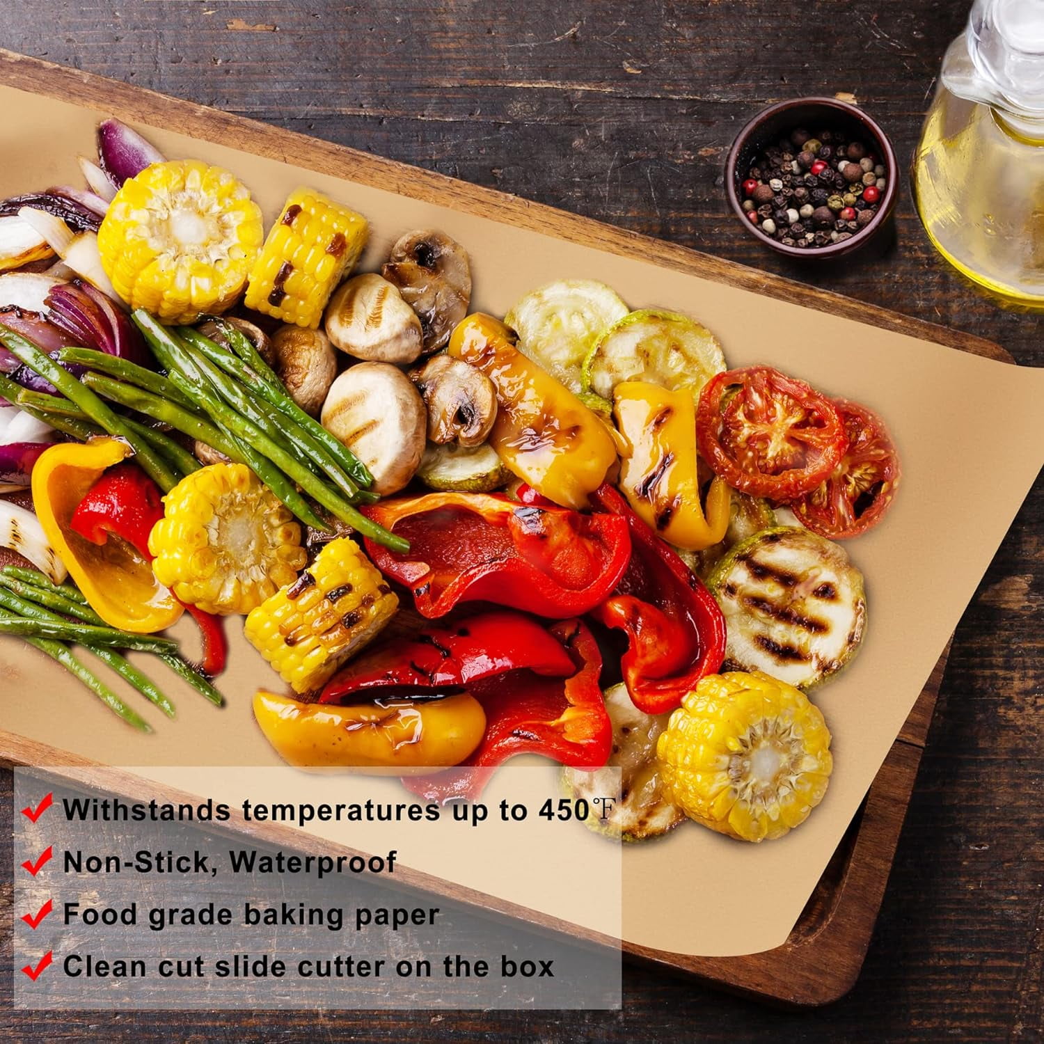 Non-Stick Unbleached Parchment Paper Roll 15 in x 200 ft, Disposable ...