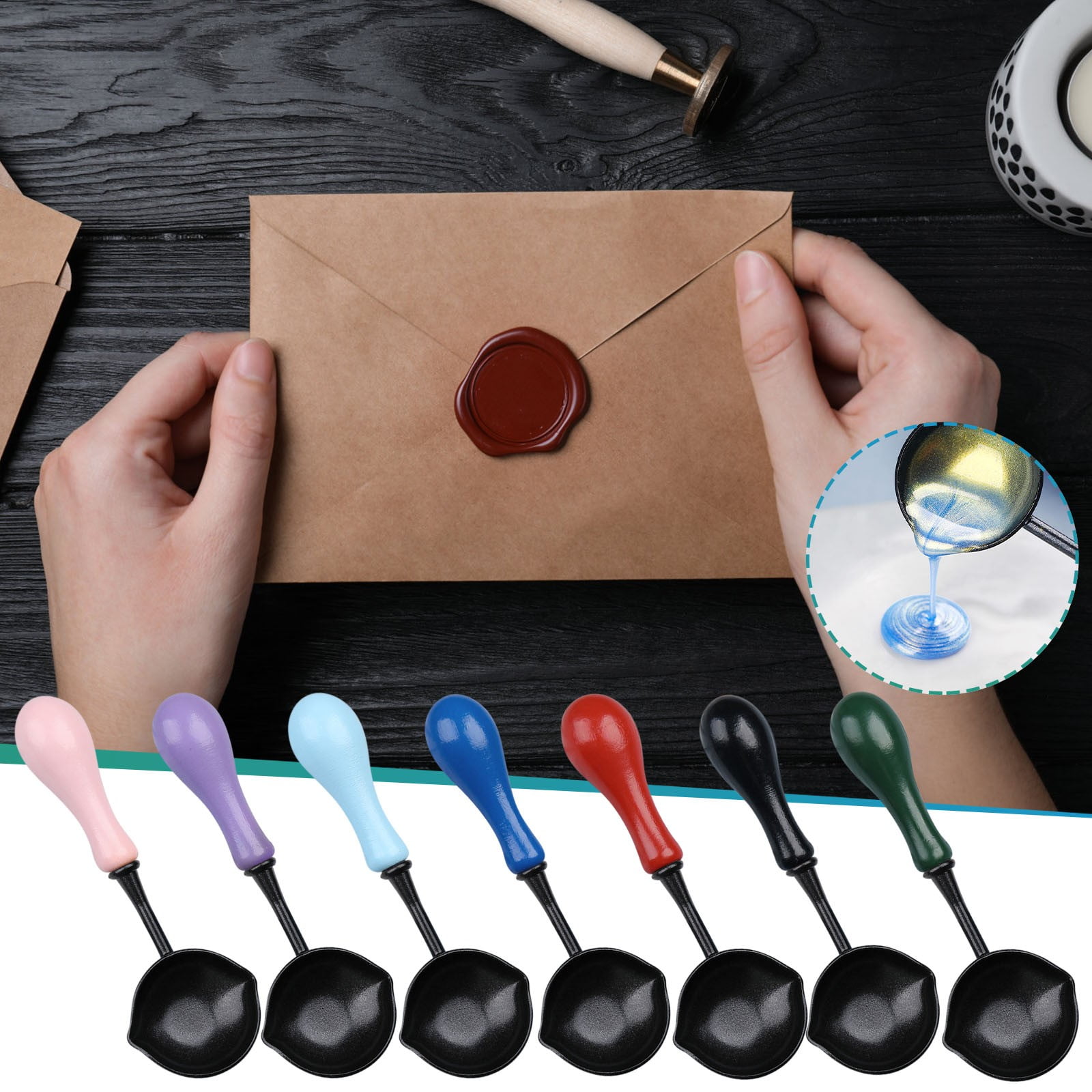 Non Stick Wax Melting Spoon, Wooden Handle Wax Warmer, Easy Clean ...