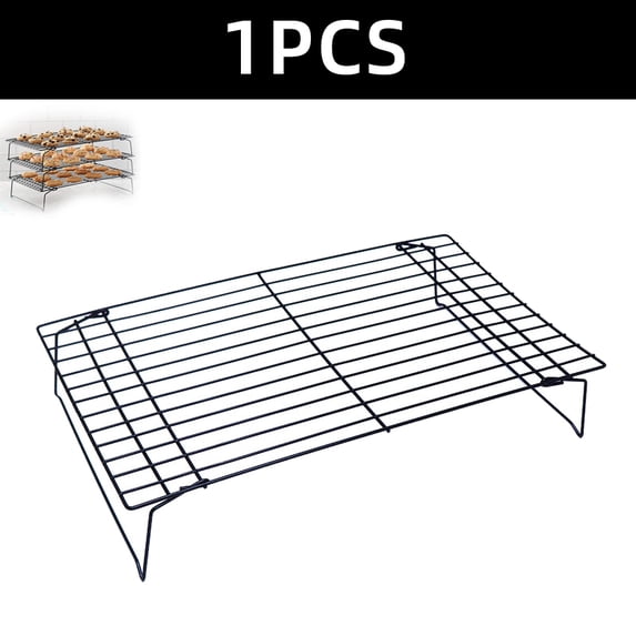 Non Stick Wire Grid Tray Cake Cooling Rack Stainless Steel Oven Kitchen ...