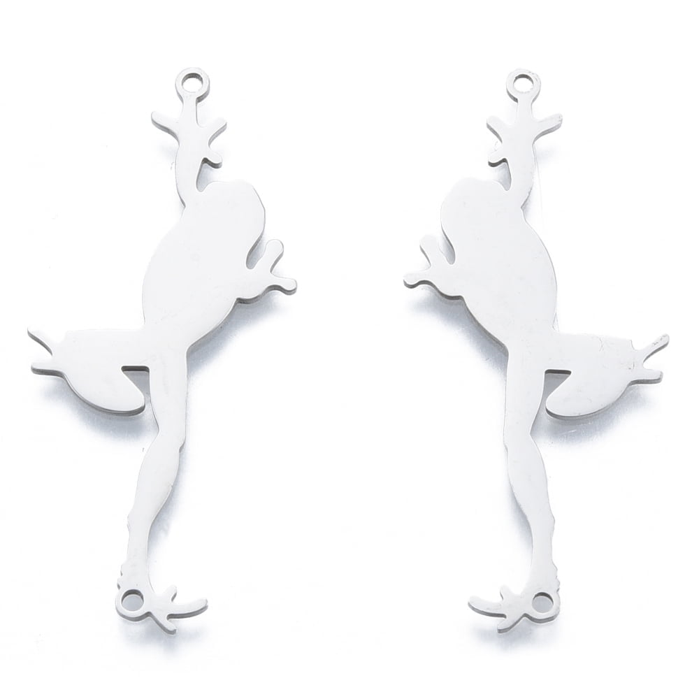 Non-201 Stainless Steel Connector Charms Frog Stainless Steel Color ...