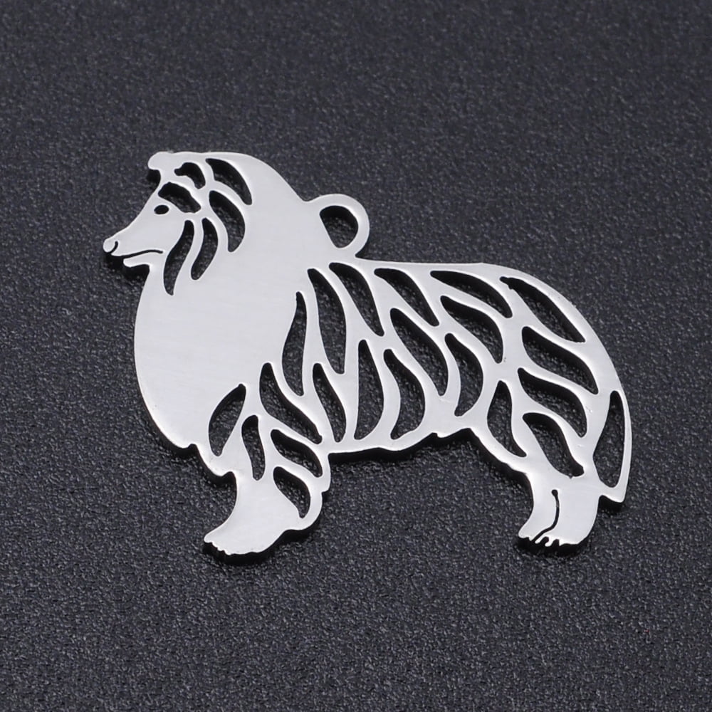 Non-Tarnish 201 Stainless Steel Dog Pendants Laser-Cut Hollow Rough ...