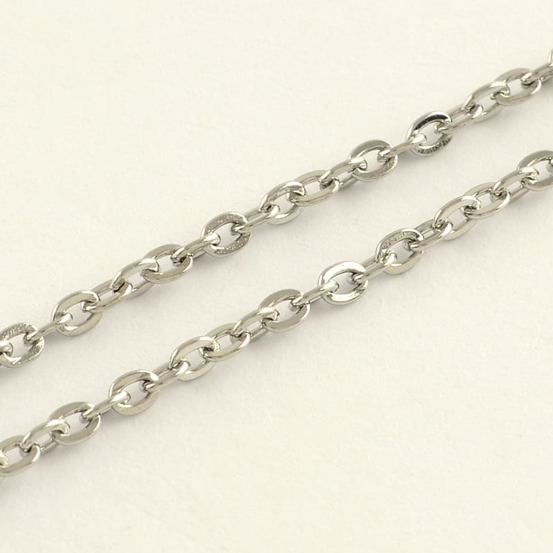 Non-Tarnish 3.28 Feet 304 Stainless Steel Cable Chains Soldered Flat ...