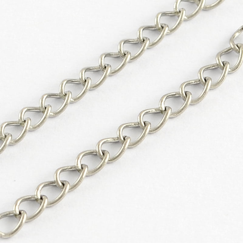 Non-Tarnish 304 Stainless Steel Curb Chains Soldered Stainless Steel ...