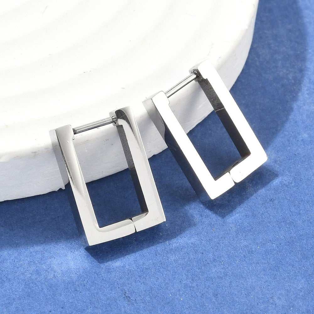 Non-Tarnish 304 Stainless Steel Huggie Hoop Earrings Angular Hoop ...