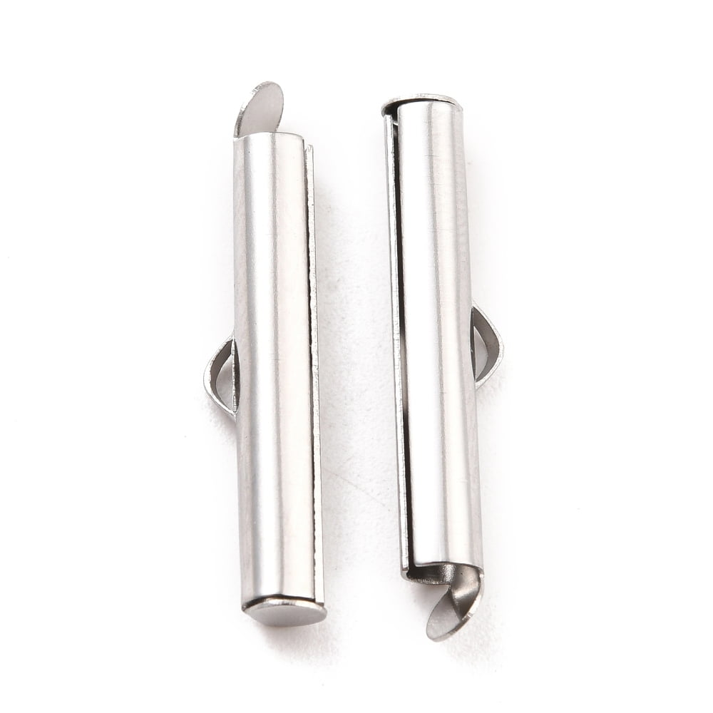 Non-Tarnish 304 Stainless Steel Slide On End Clasp Tubes Slider End ...