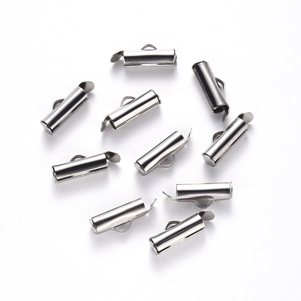 Non-Tarnish 304 Stainless Steel Slide On End Clasp Tubes Slider End ...
