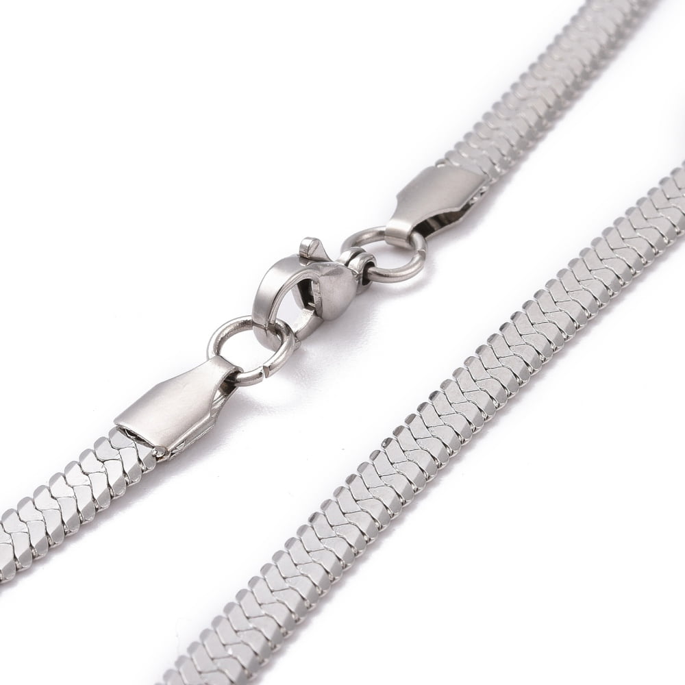 Non-Tarnish 304 Stainless Steel Snake Chains Necklaces with Lobster ...
