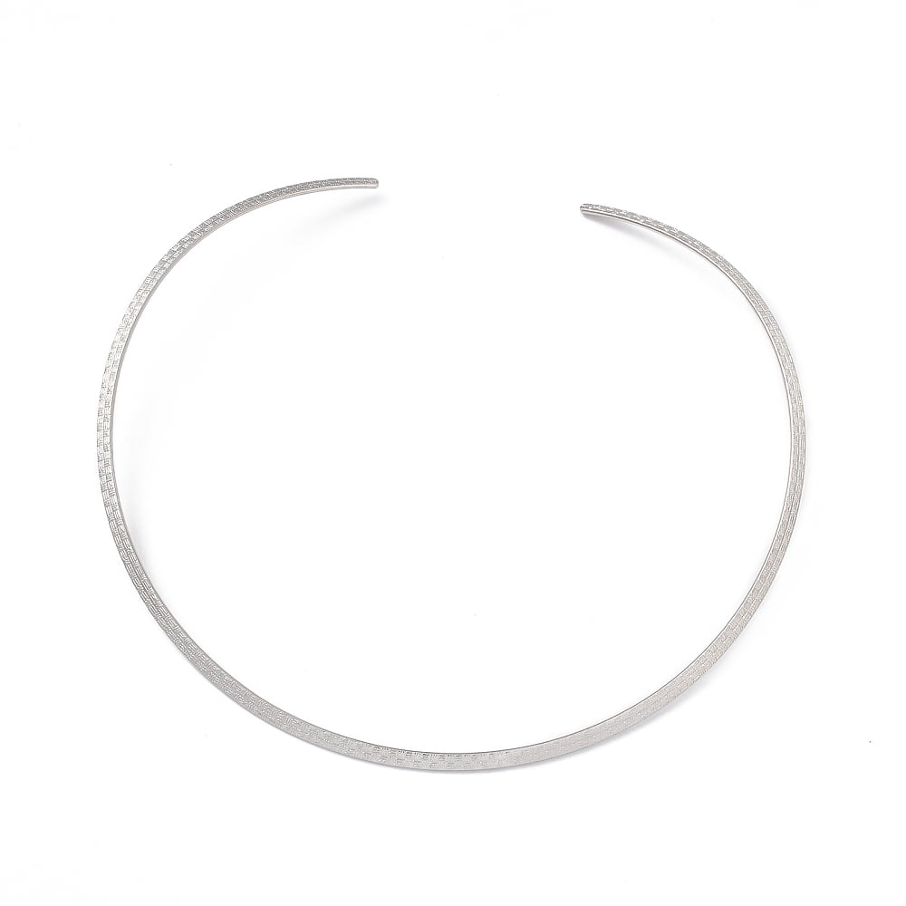 Non-Tarnish 304 Stainless Steel Textured Wire Necklace Making Rigid ...