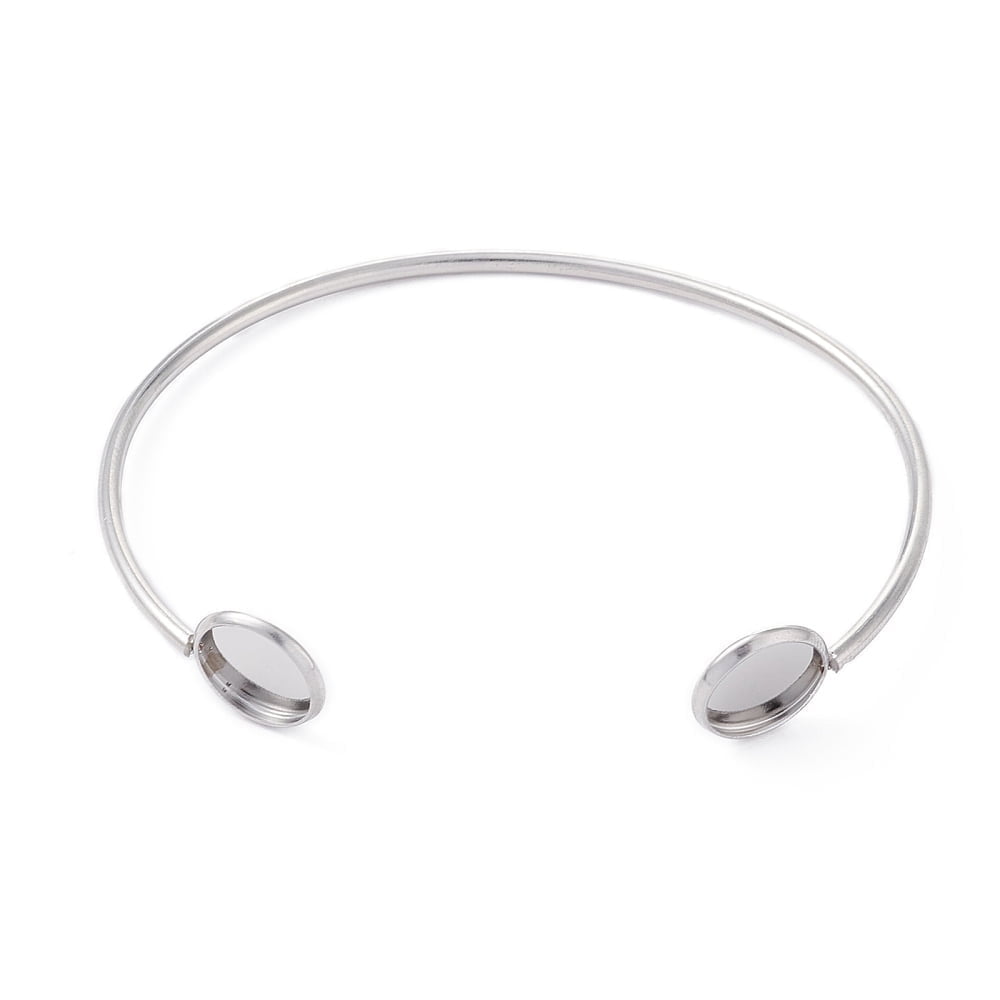 Non-Adjustable 304 Stainless Steel Cuff Bangle Making Flat Round Tray ...