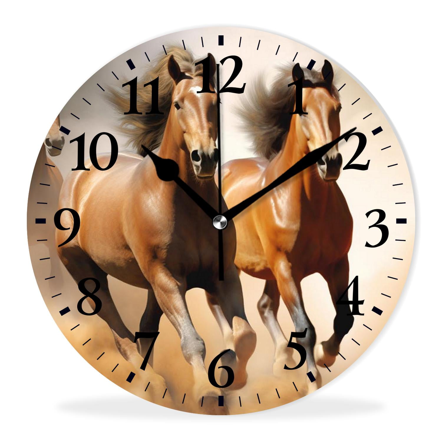 Non-Ticking Silent Clock Battery Operated Analog Clcok Round Wall ...