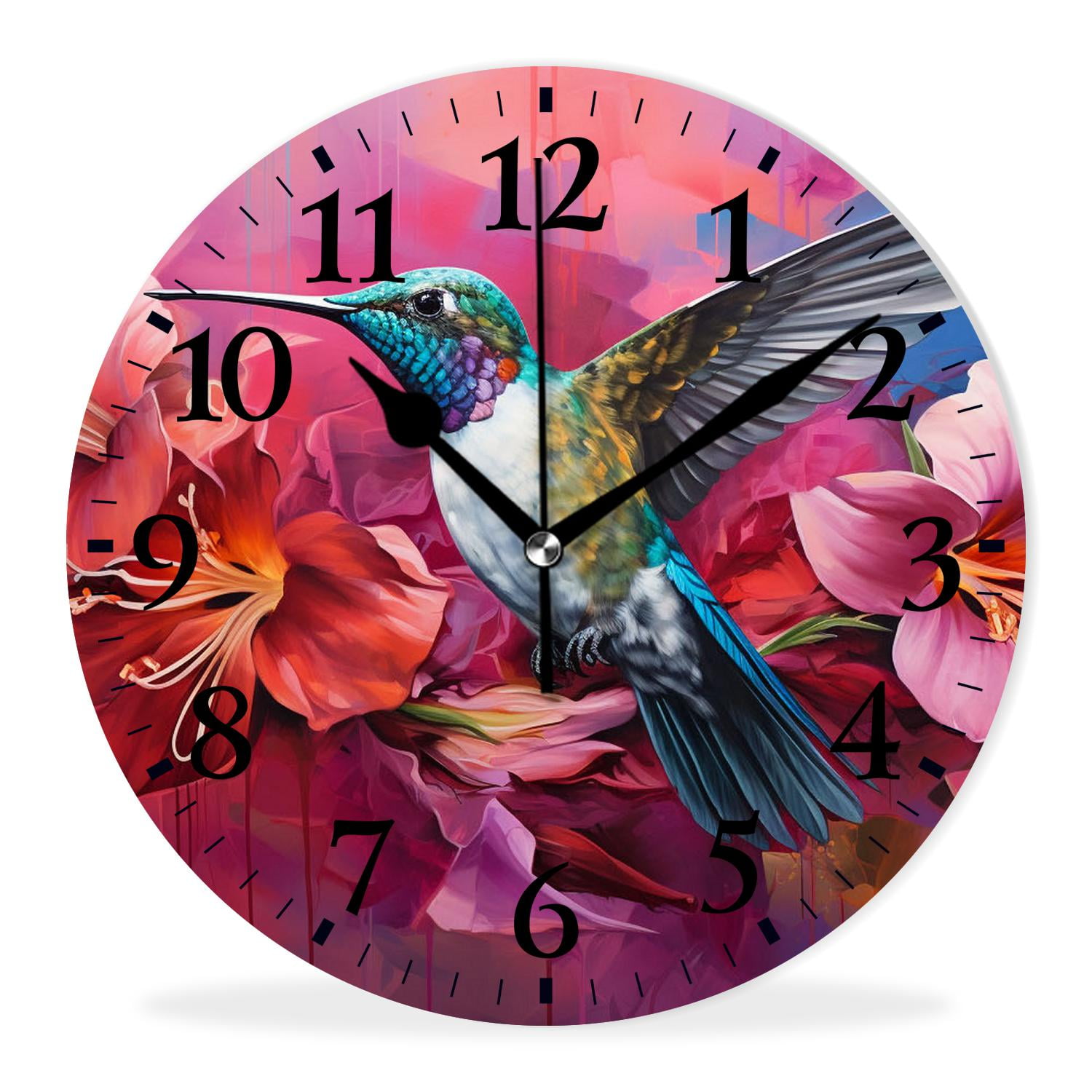 Non-Ticking Silent Clock Battery Operated Analog Clcok Round Wall ...