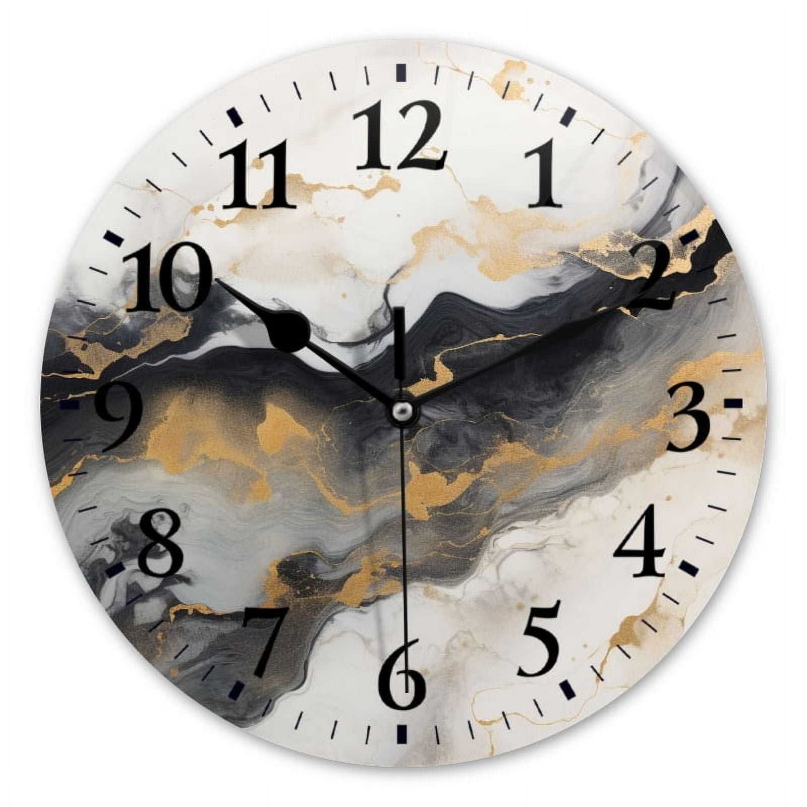 Decorative Round Wall Clocks Non-Ticking Silent Battery Operated Clocks ...