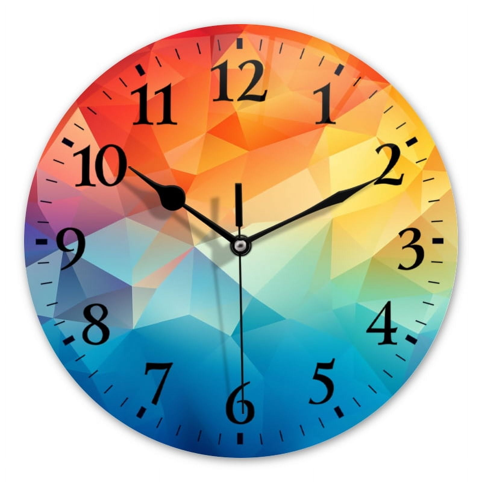 Non-Ticking Silent Wall Clocks Battery Operated Personalized Decor ...