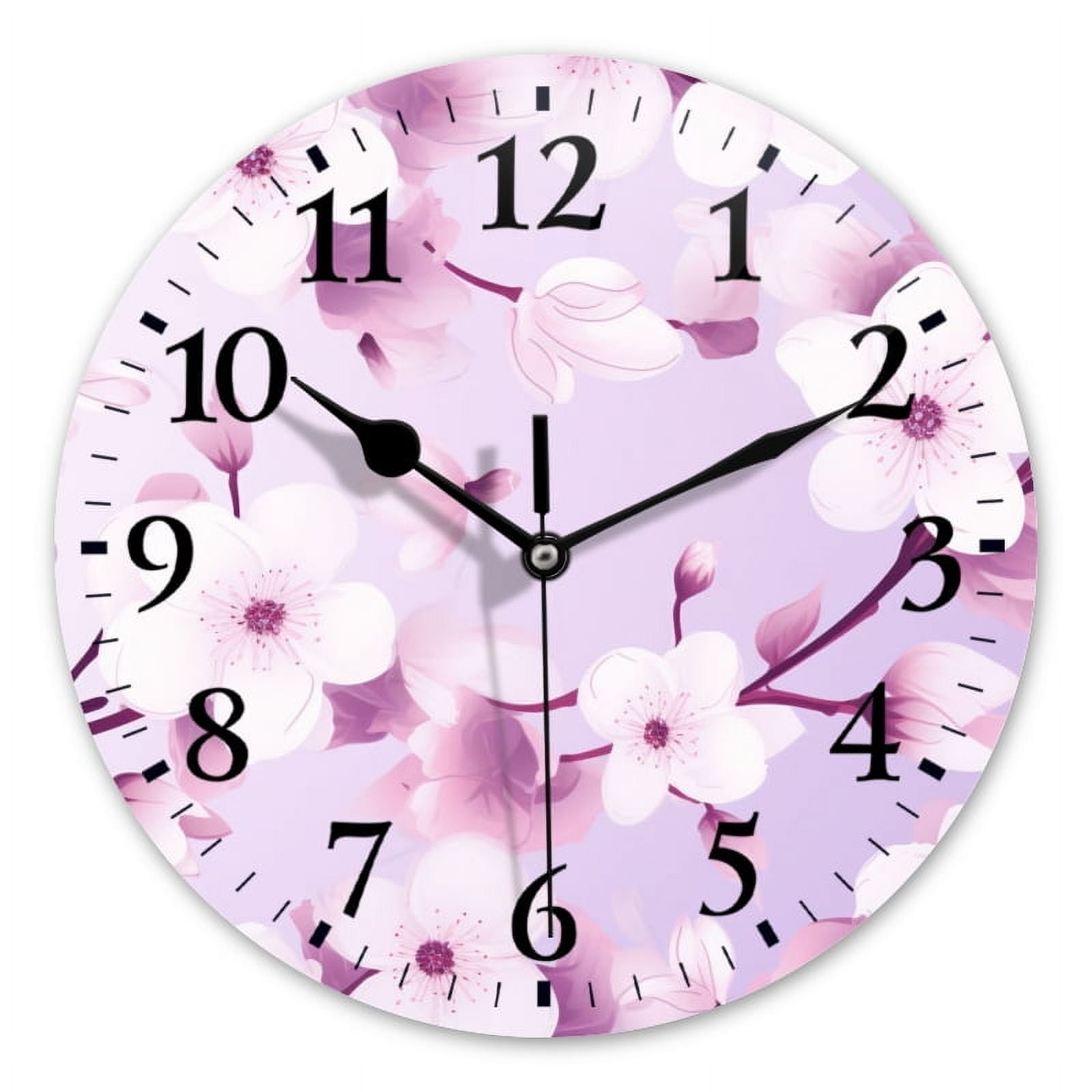 Decorative Round Wall Clocks Non-Ticking Silent Battery Operated Clocks ...