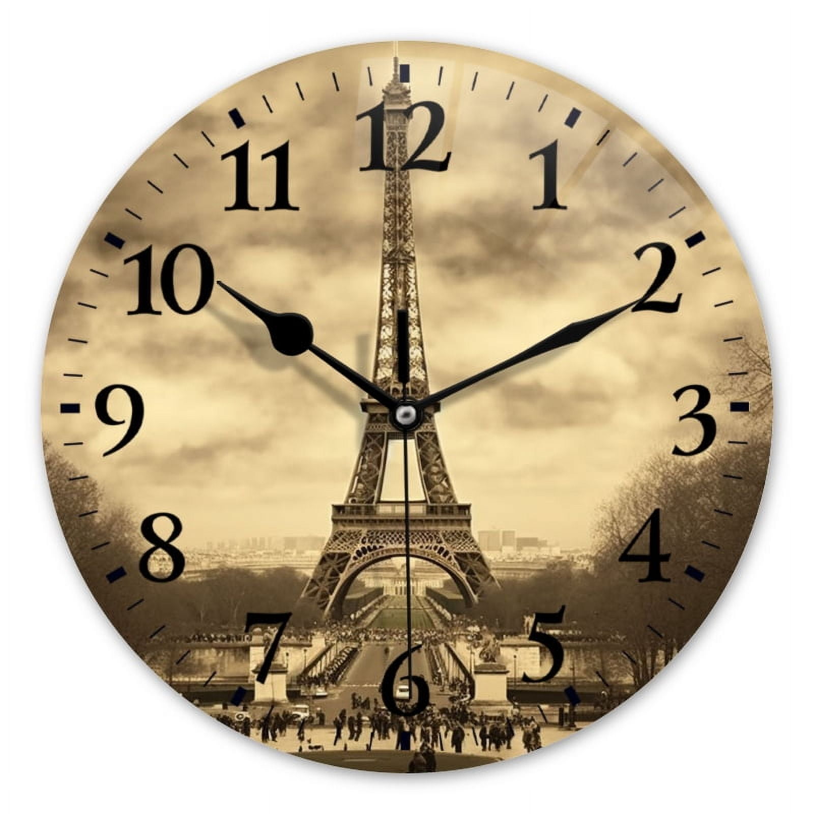 Non-Ticking Silent Wall Clocks Battery Operated Personalized Decor ...