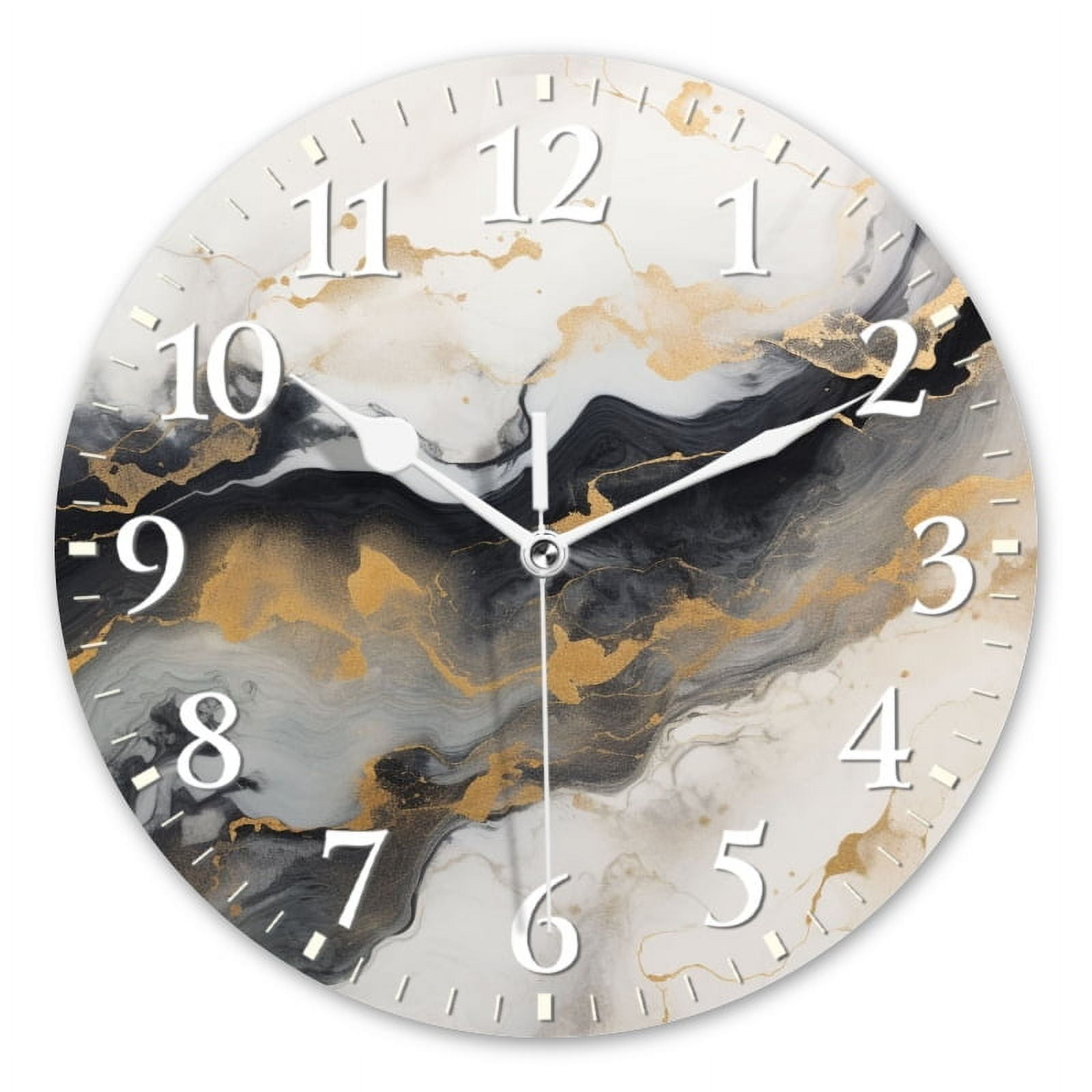 Non-Ticking Silent Wall Clocks Battery Operated Personalized Decor ...