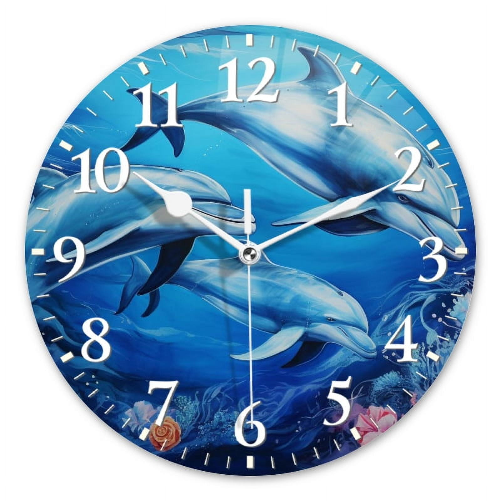 Non-Ticking Silent Wall Clocks Battery Operated Personalized Decor ...