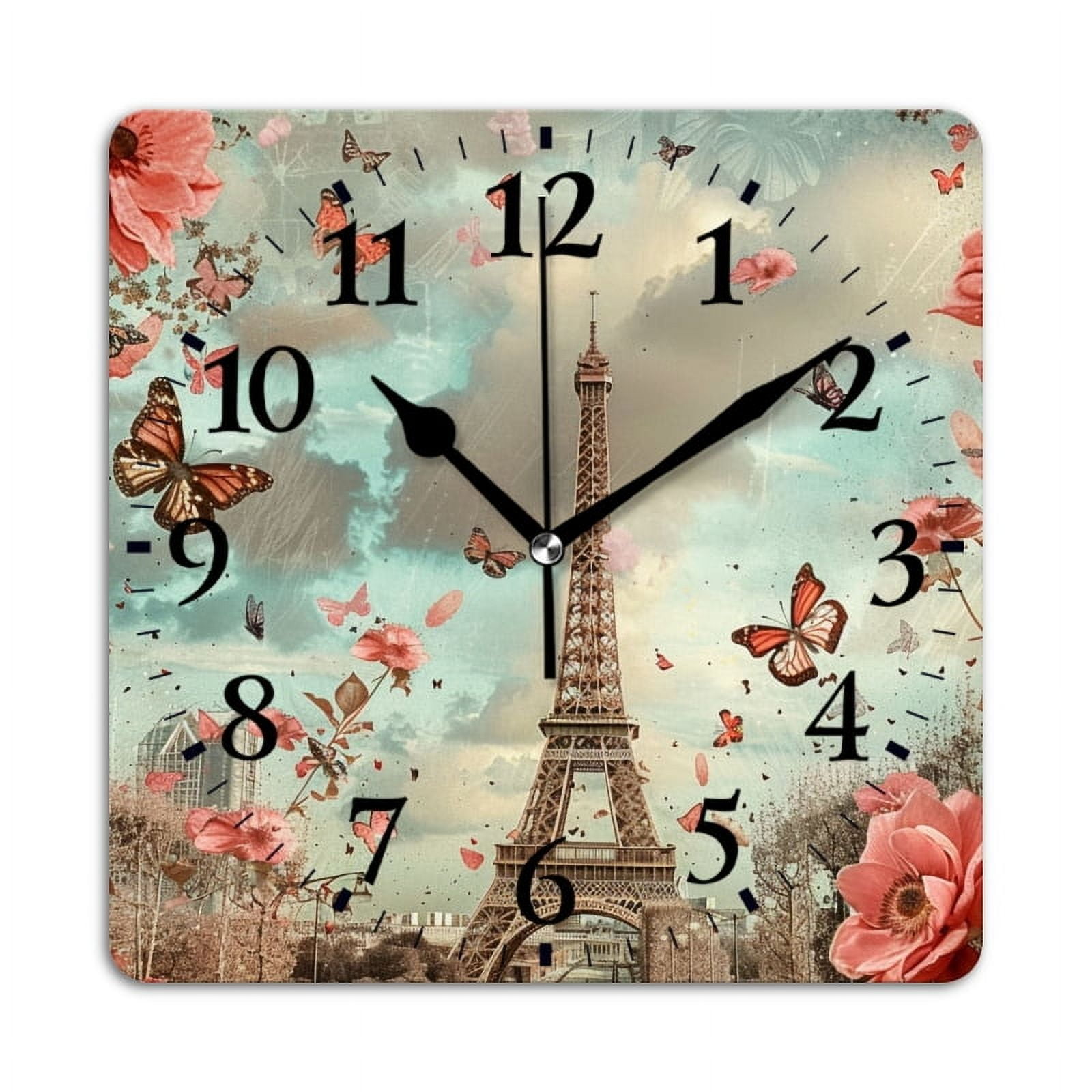 Non-Ticking Silent Wall Clocks Battery Operated Personalized Decor ...