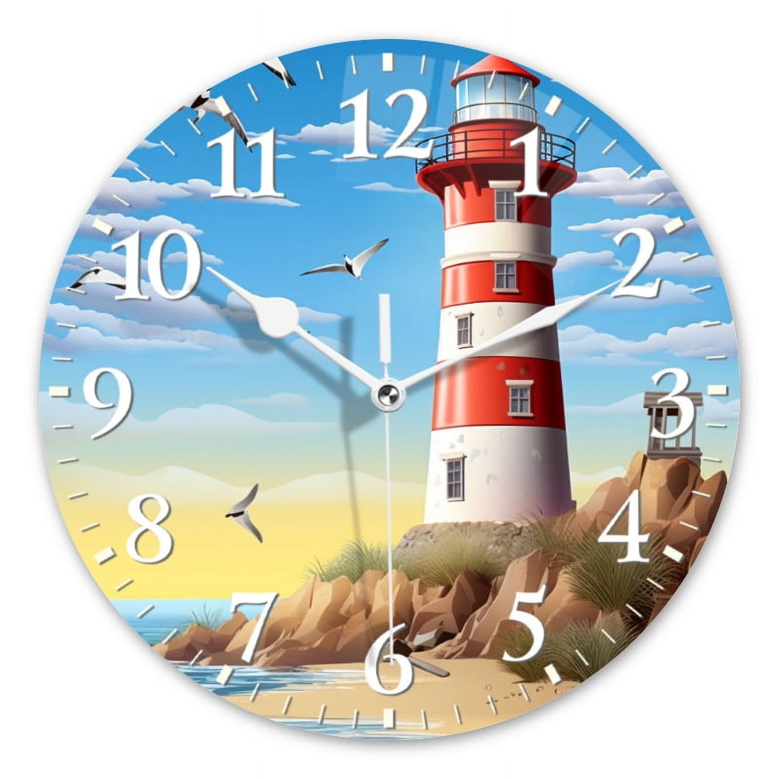 Non-Ticking Silent Wall Clocks Battery Operated Personalized Decor ...