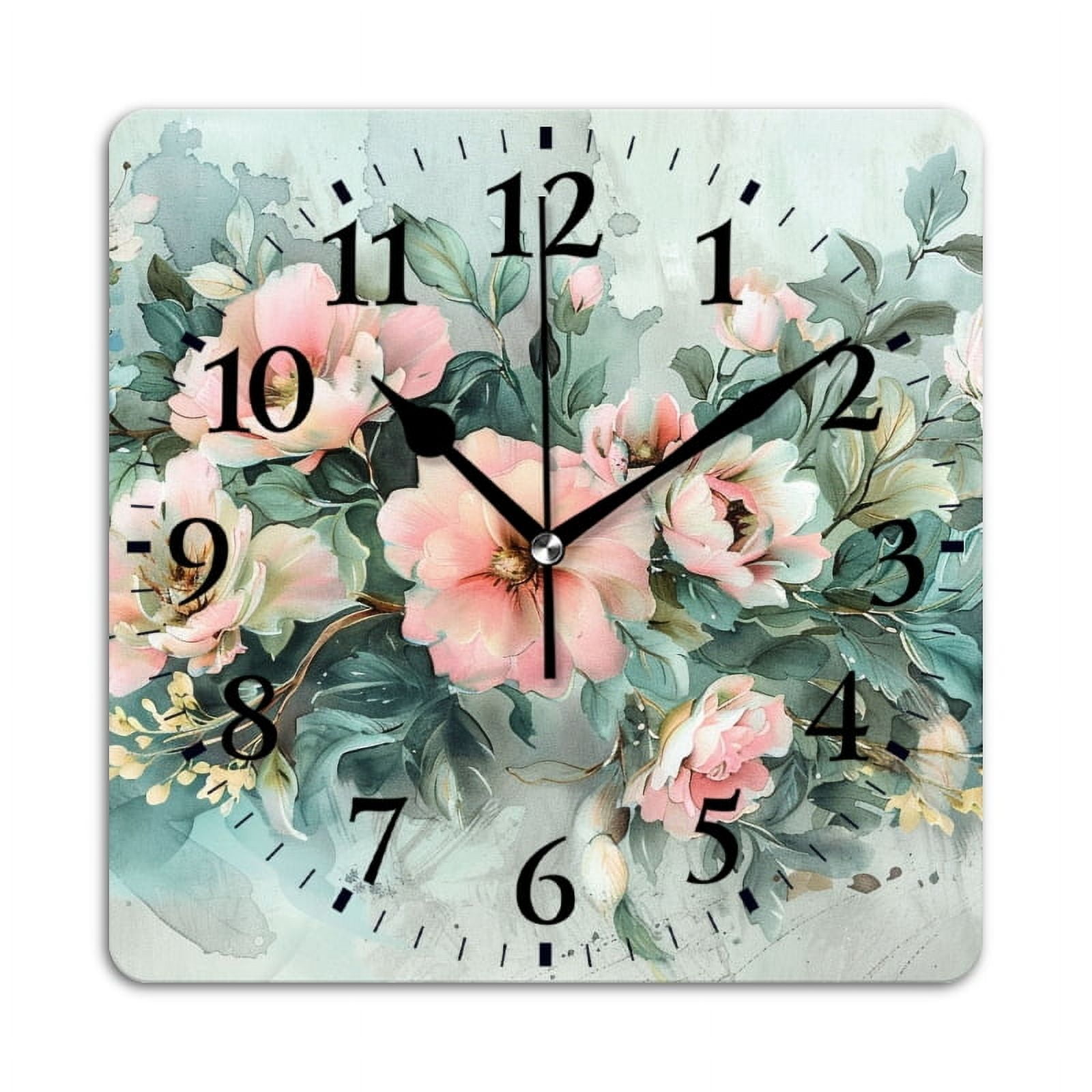 Non-Ticking Silent Wall Clocks Battery Operated Personalized Decor ...