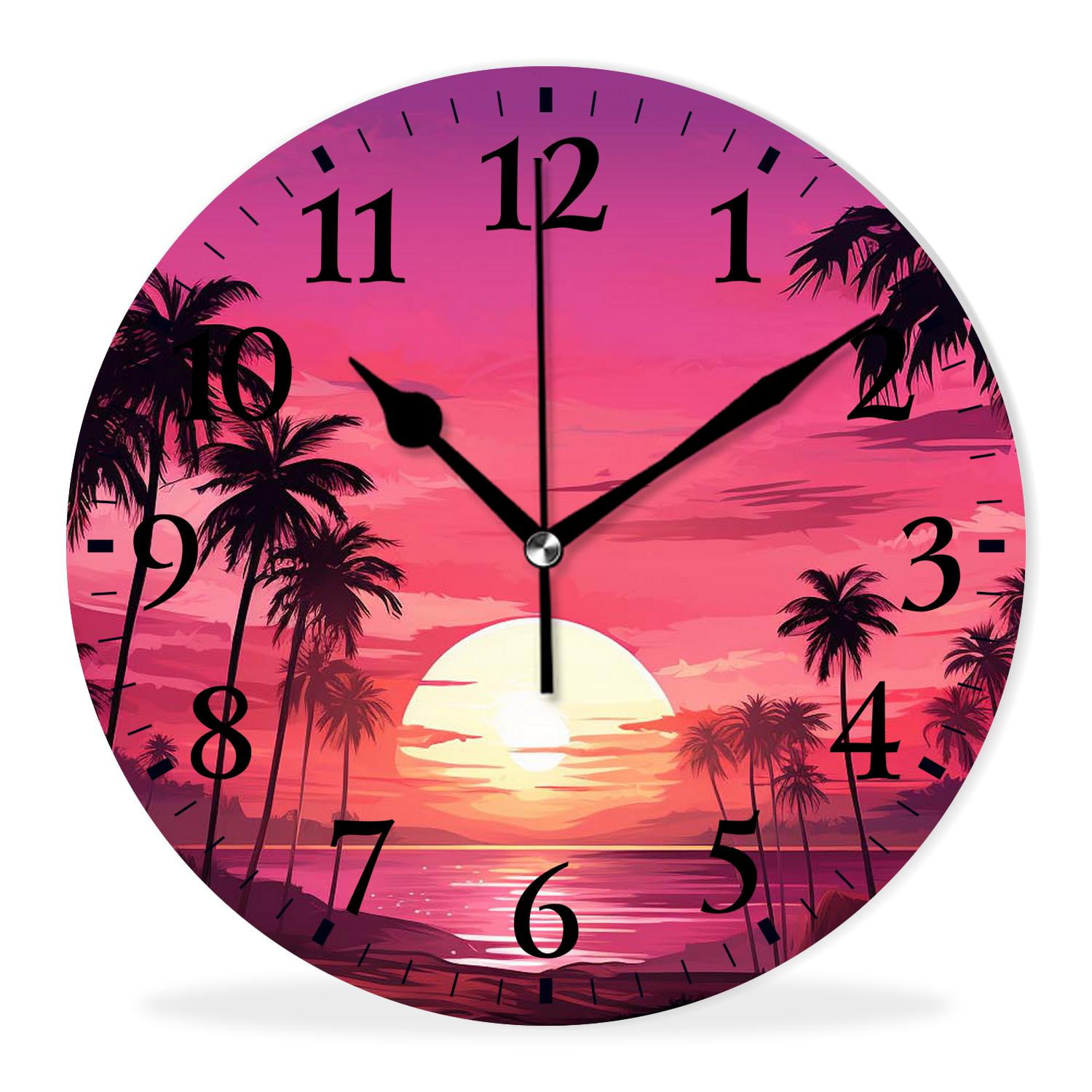 Non-Ticking Silent Wall Clocks Battery Operated Personalized Decor Clock with Photo for Bathroom ...