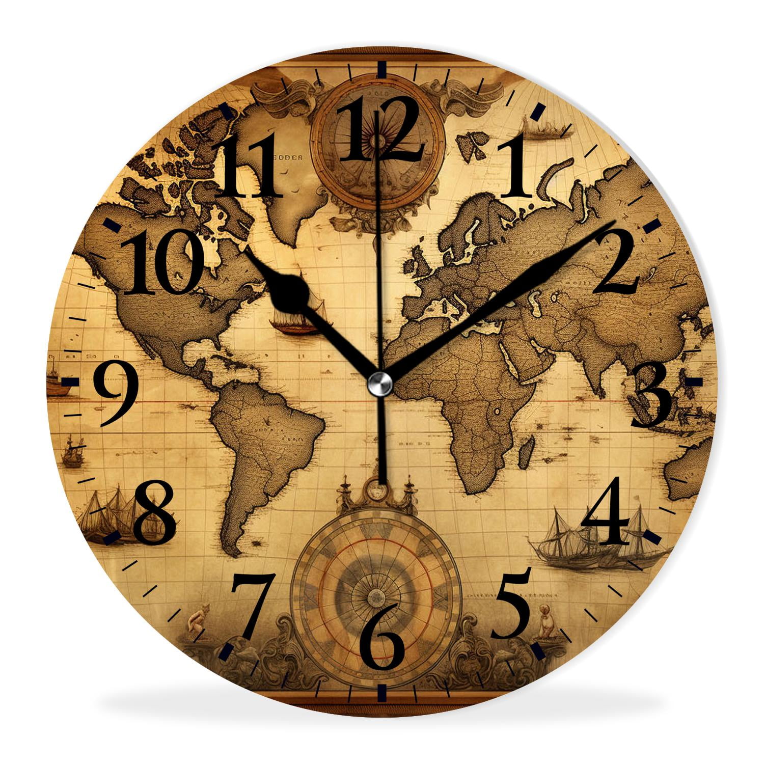 Non-Ticking Silent Wall Clocks Battery Operated Personalized Decor ...