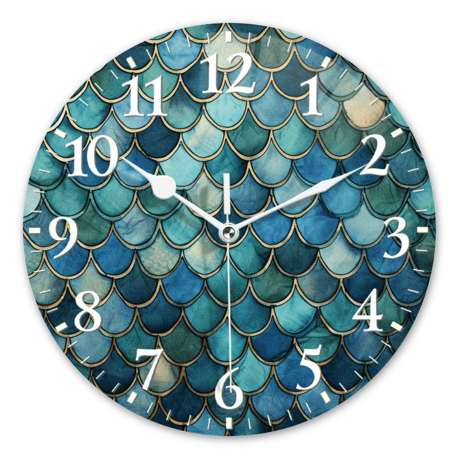 Non-Ticking Silent Wall Clocks Personalized Analog Round Clock Battery ...