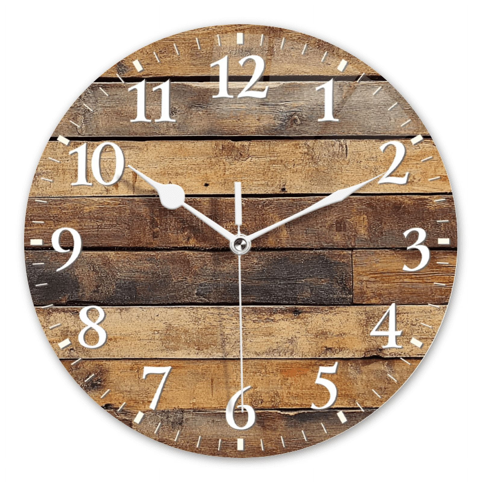 Non-Ticking Silent Wall Clocks Personalized Analog Round Clock Battery ...