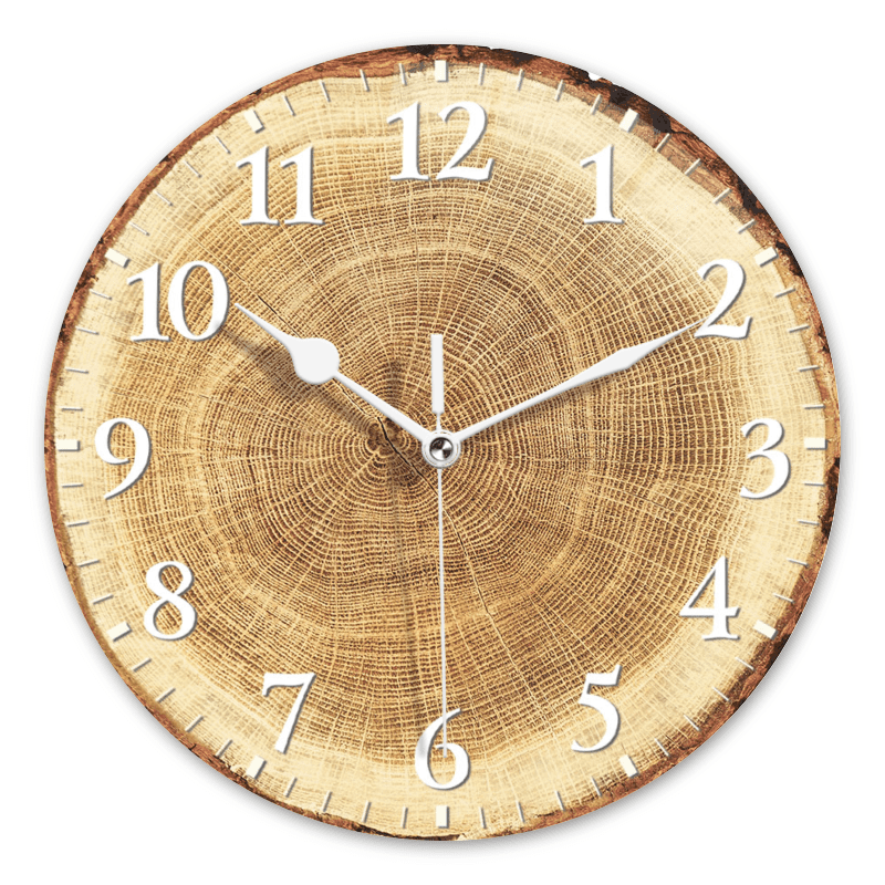 Non-Ticking Silent Wall Clocks Personalized Analog Round Clock Battery ...
