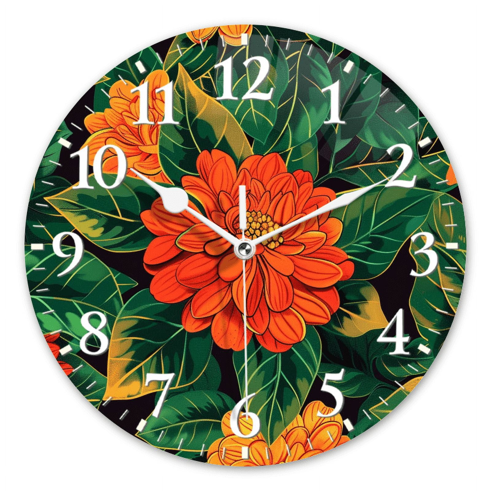 Non-Ticking Sweep Movement Wall Clock Battery Operated Analog Wall ...