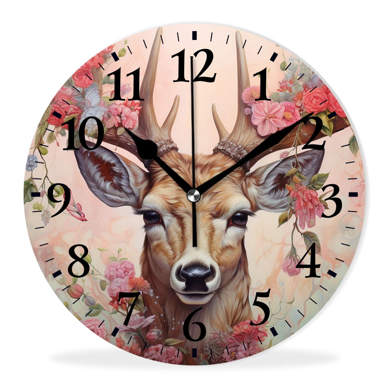 Non-Ticking Sweep Movement Wall Clock Battery Operated Analog Wall ...