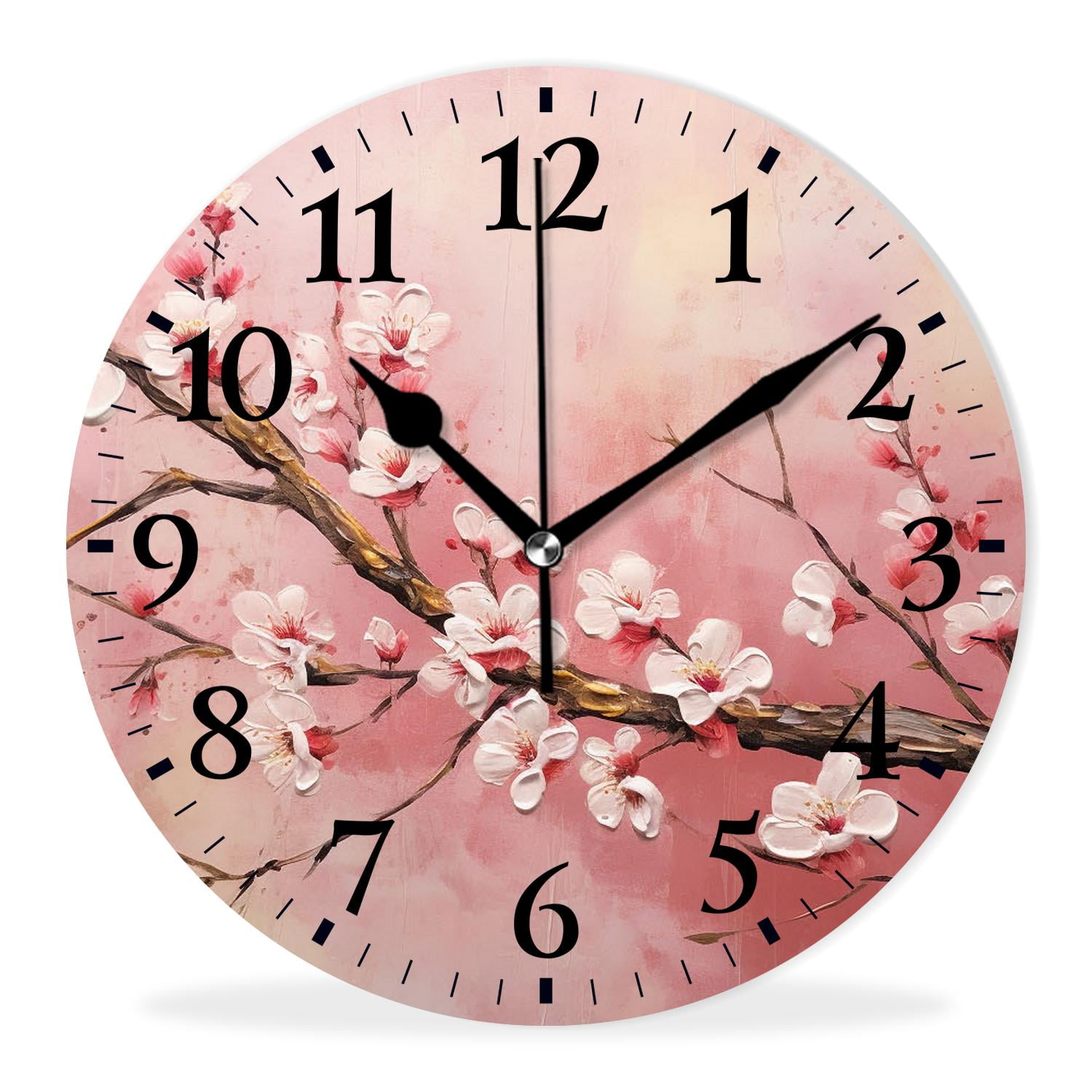 Non-Ticking Sweep Movement Wall Clock Battery Operated Analog Wall ...