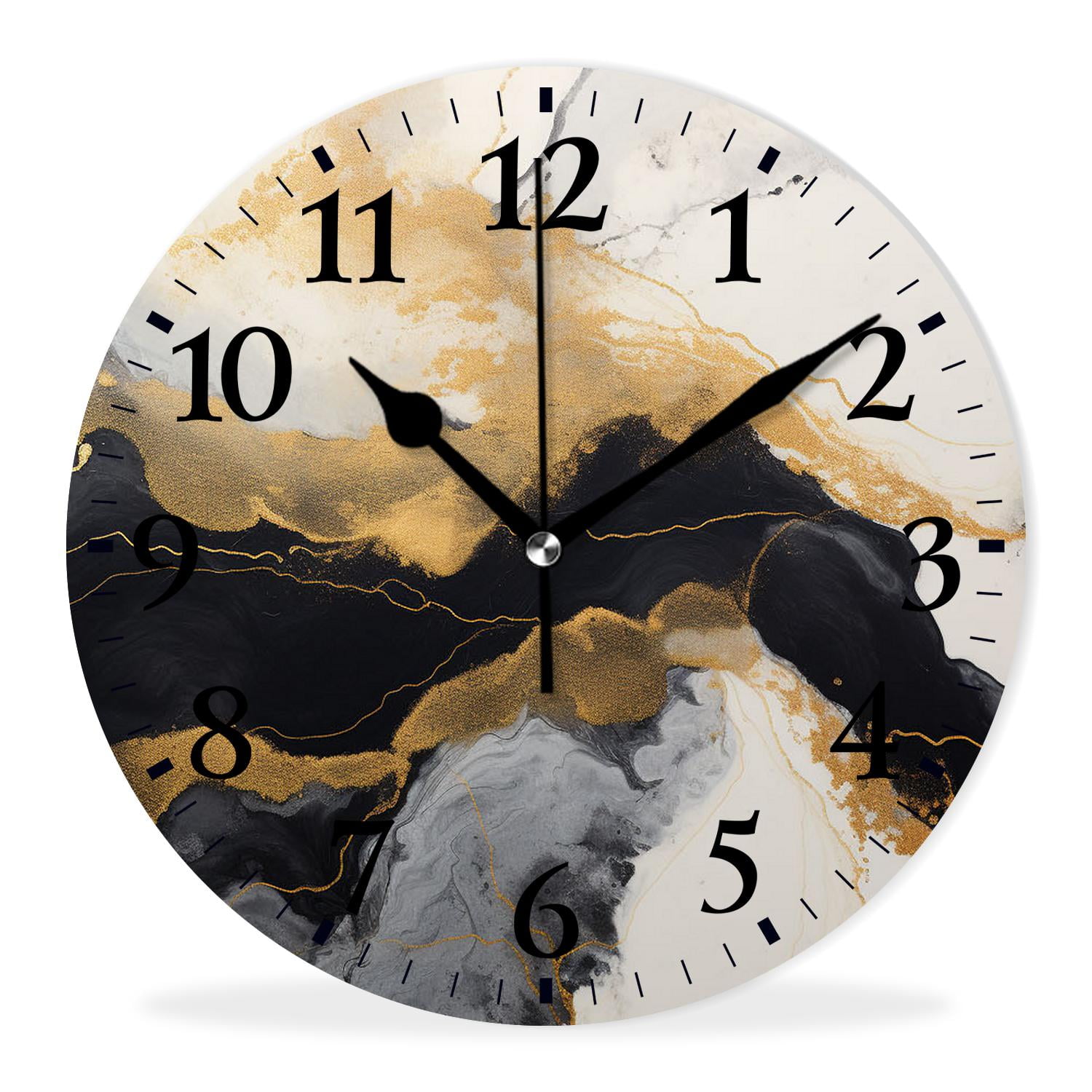 Non-Ticking Sweep Movement Wall Clock Battery Operated Analog Wall ...