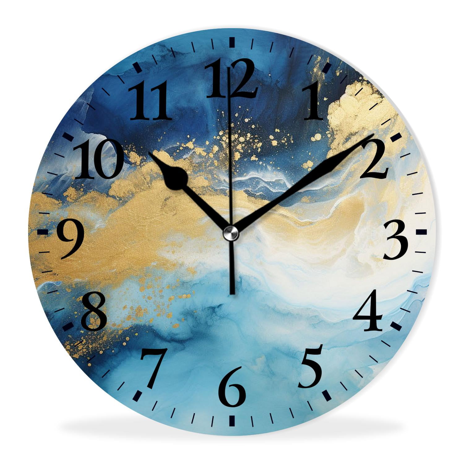 Non-Ticking Sweep Movement Wall Clock Battery Operated Analog Wall ...