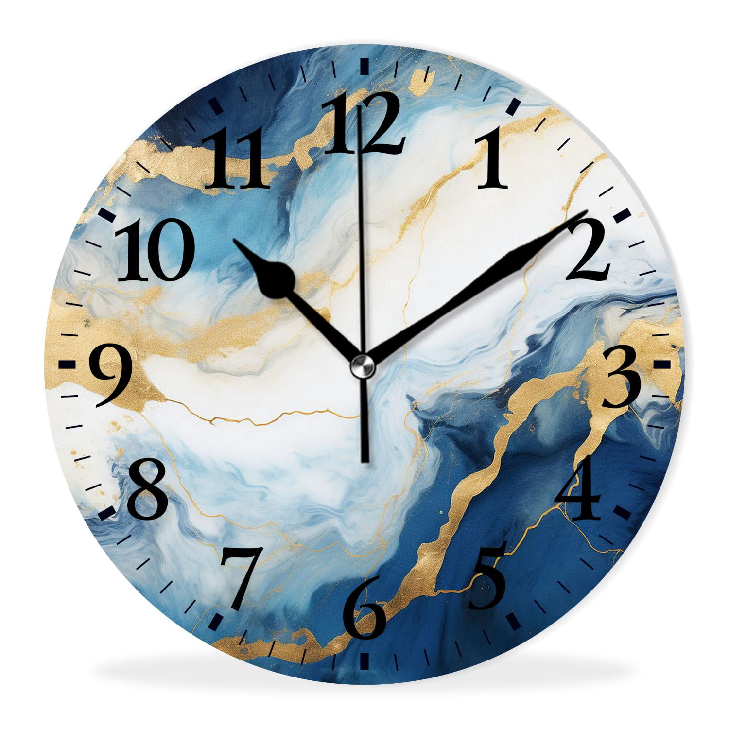 Non-Ticking Sweep Movement Wall Clock Battery Operated Analog Wall ...
