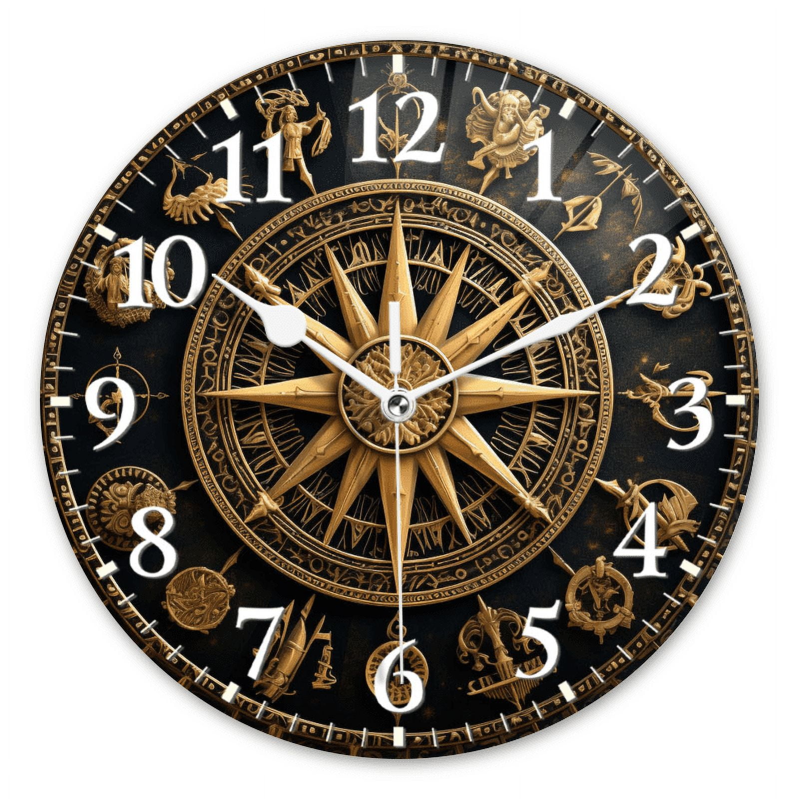 Battery Operated Analog Wall Clocks Non-Ticking Silent Round Clock ...