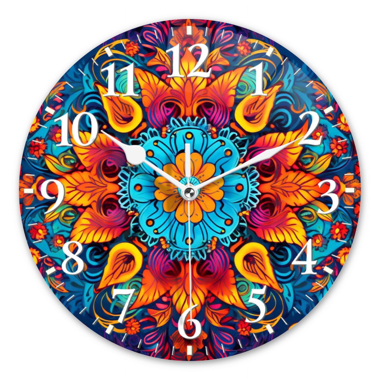 Non-Ticking Sweep Movement Wall Clocks Battery Operated Analog Wall ...