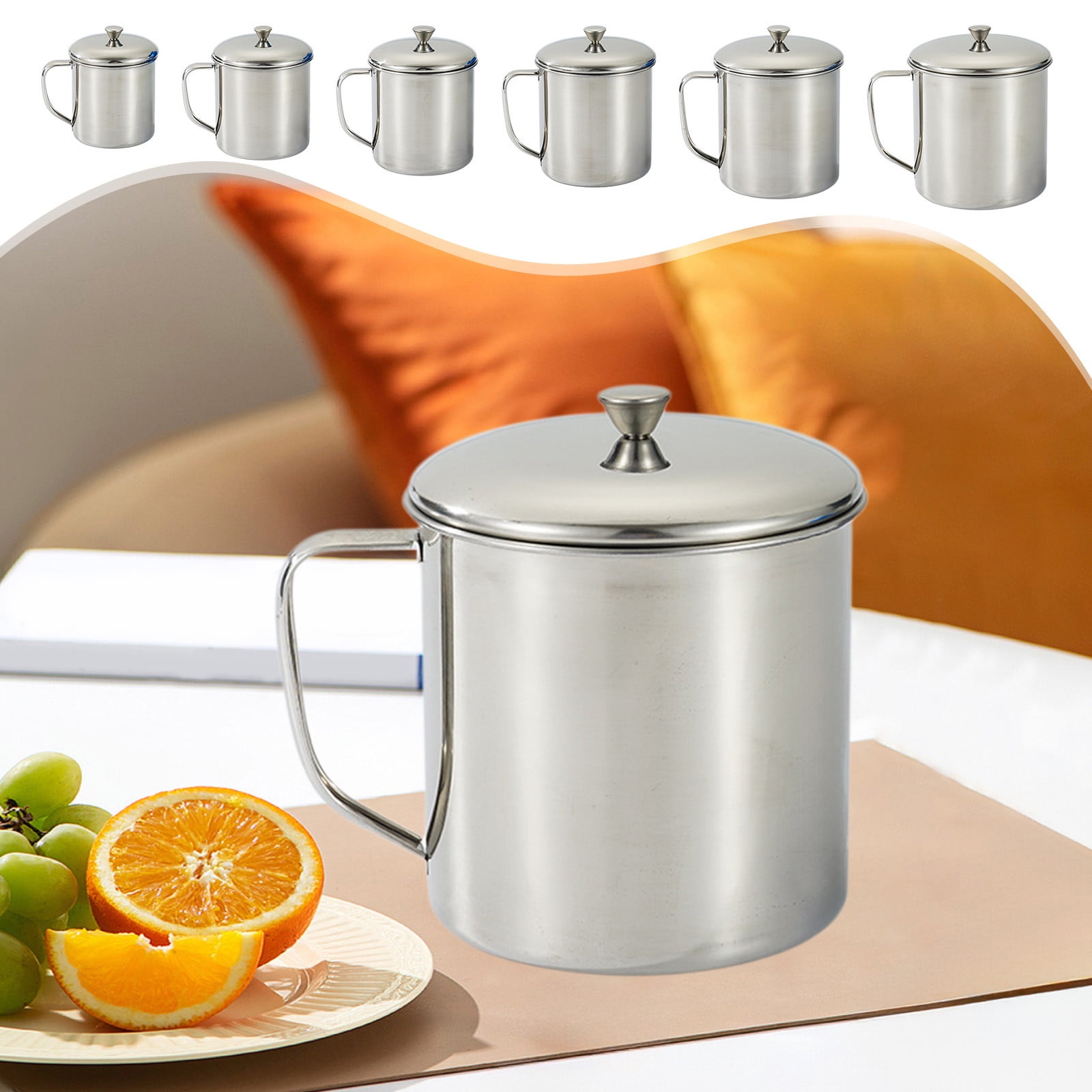 Non-Tip Spill Proof Stainless Steel Cup, Teapot Design Handle Lid, Safe ...