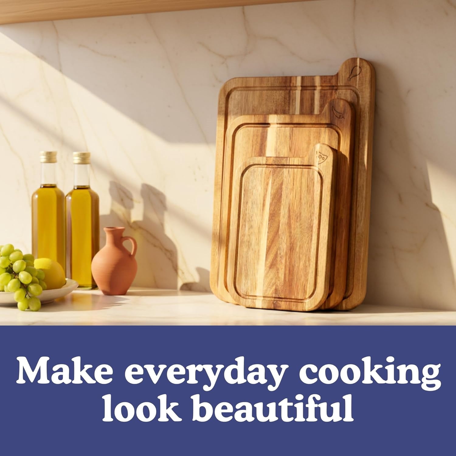 Non Toxic Cutting Boards - Cutting Board Set Free of Mineral Oil, Made ...