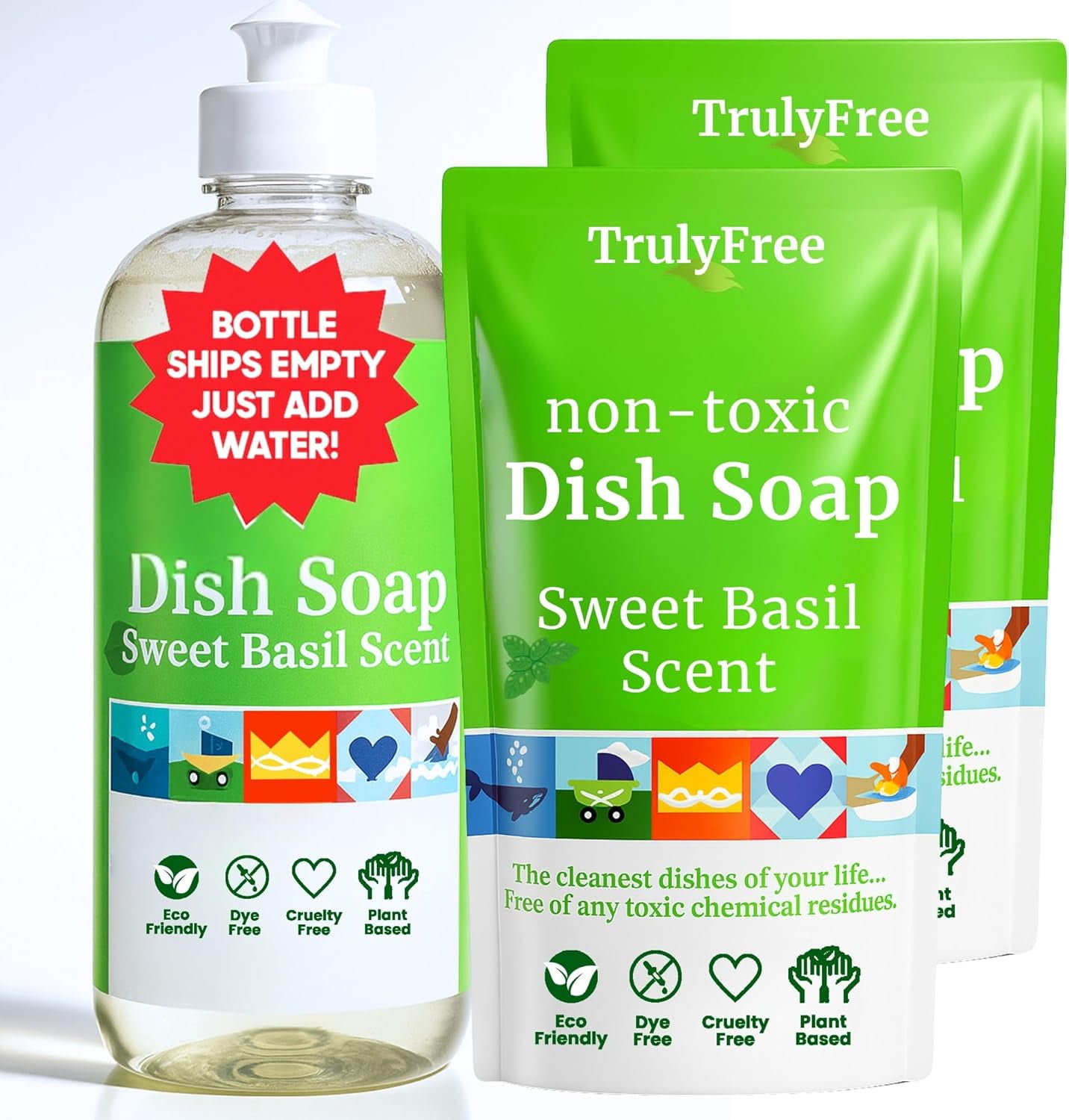 Non Toxic Dish Soap | Natural Concentrated Dishwashing Liquid - Sweet ...