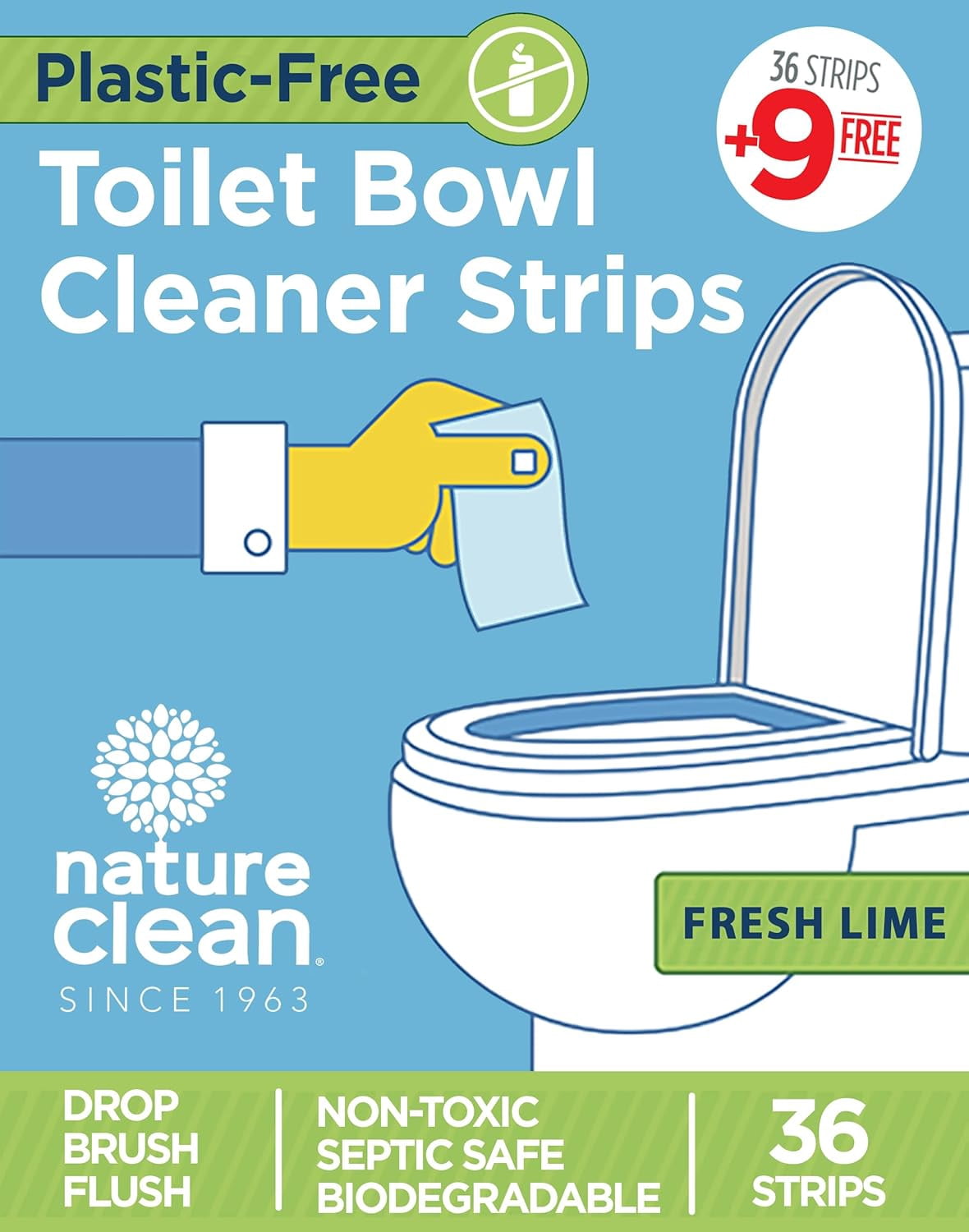 Non-Toxic Toilet Bowl Cleaner Strips, Plastic-Free, Natural, Septic ...
