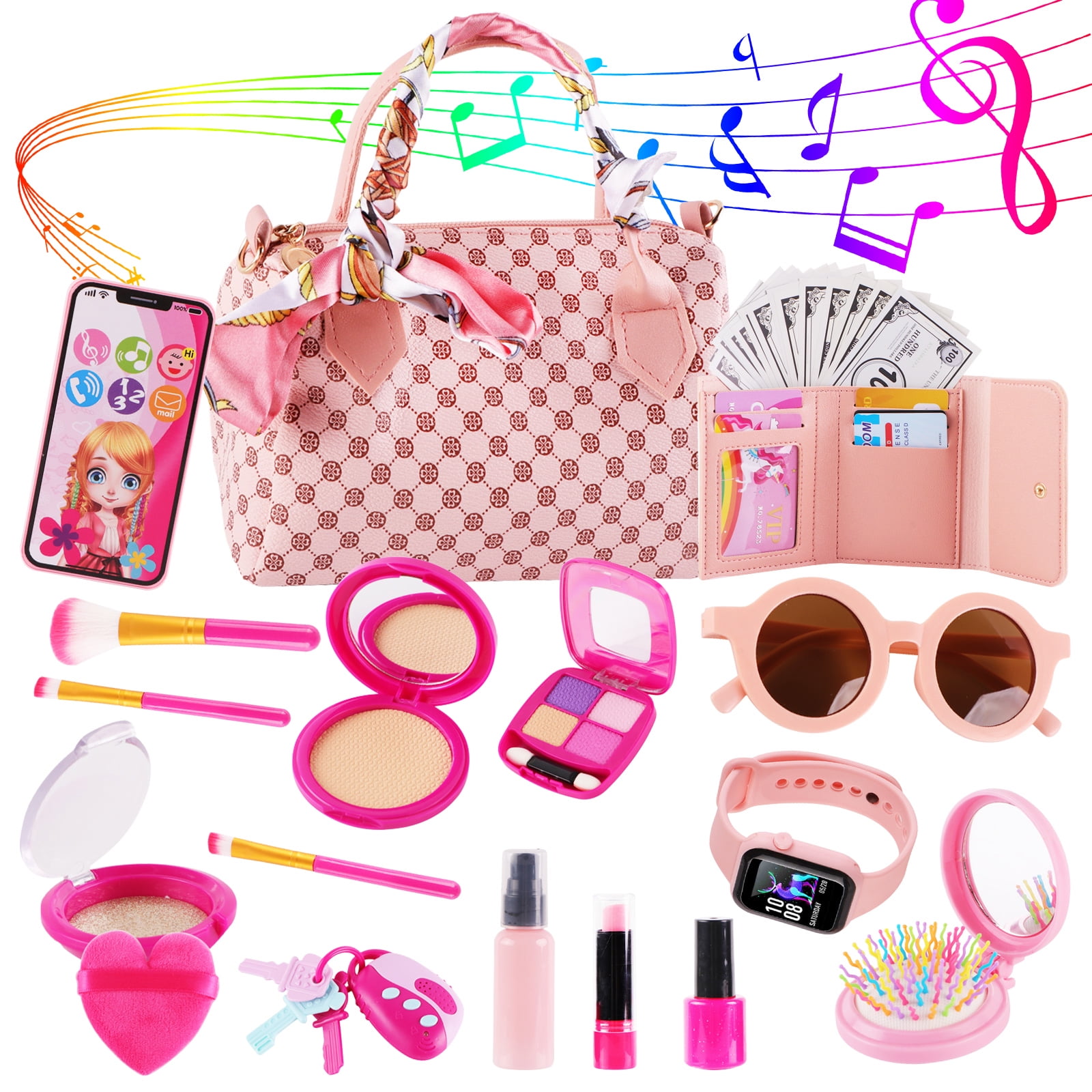 Non-Toxic Real Makeup Kit for Kids, Washable Cosmetic Toy Set, Ideal ...