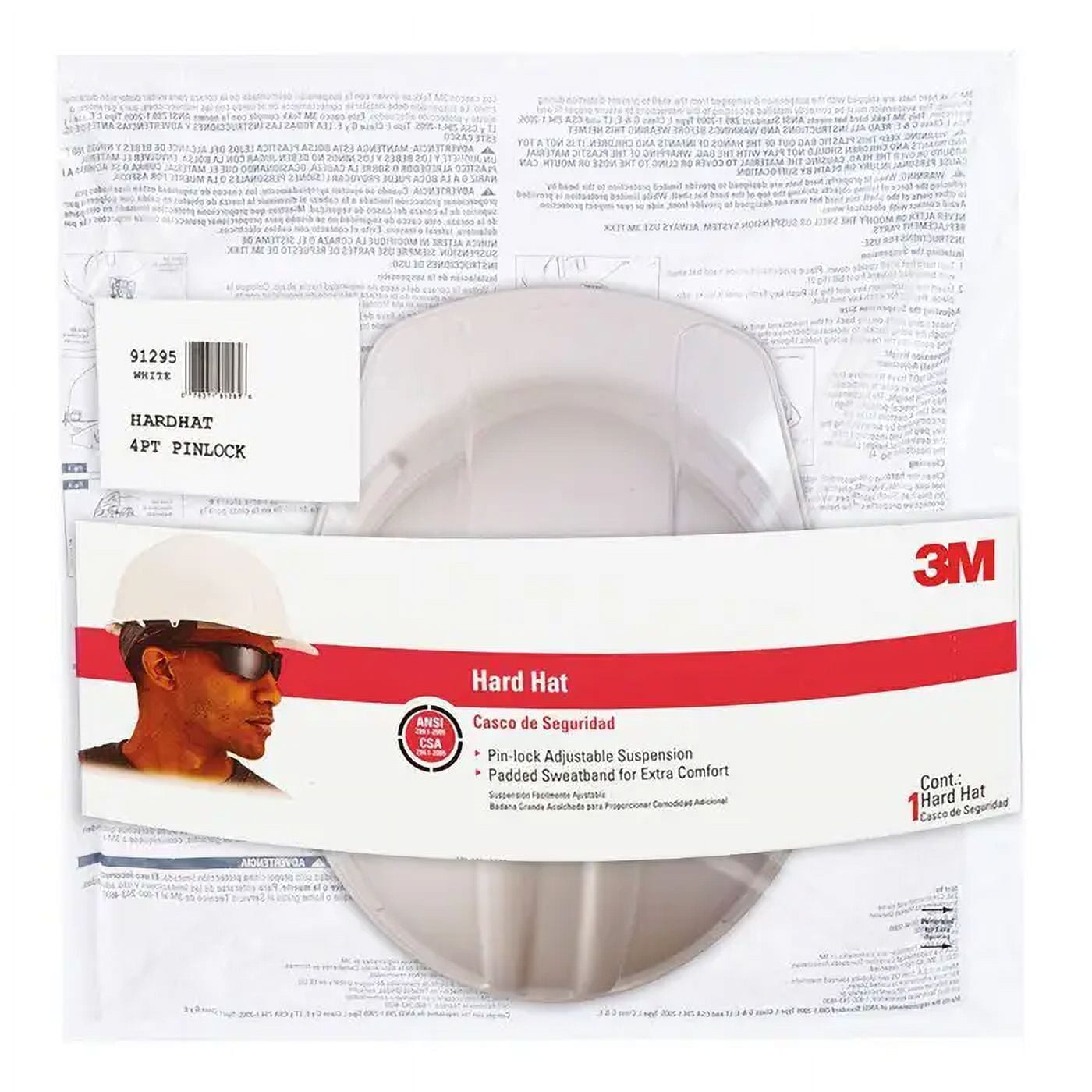 3M Construction Safety Accessories: Non-Vented Hard Hat with Pinlock ...