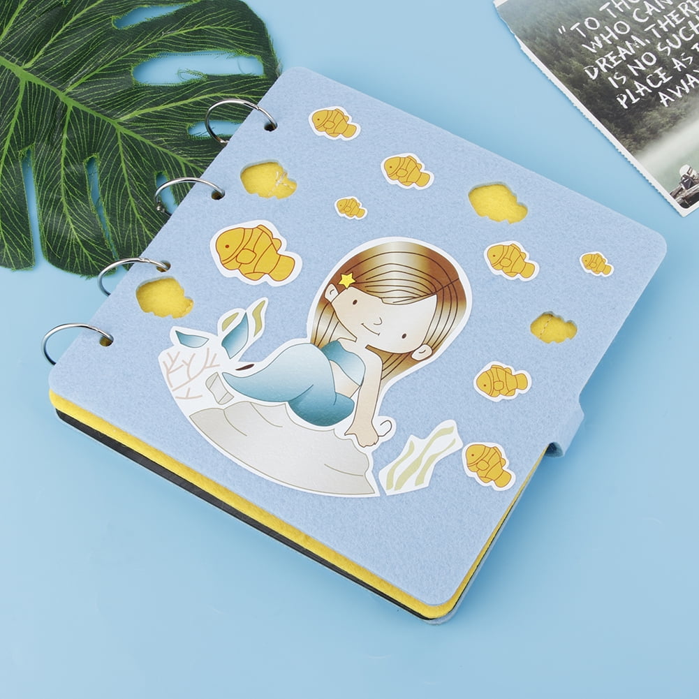 Non-Woven Cloth Cover DIY Picture Photo Growth Album with Color Pens ...