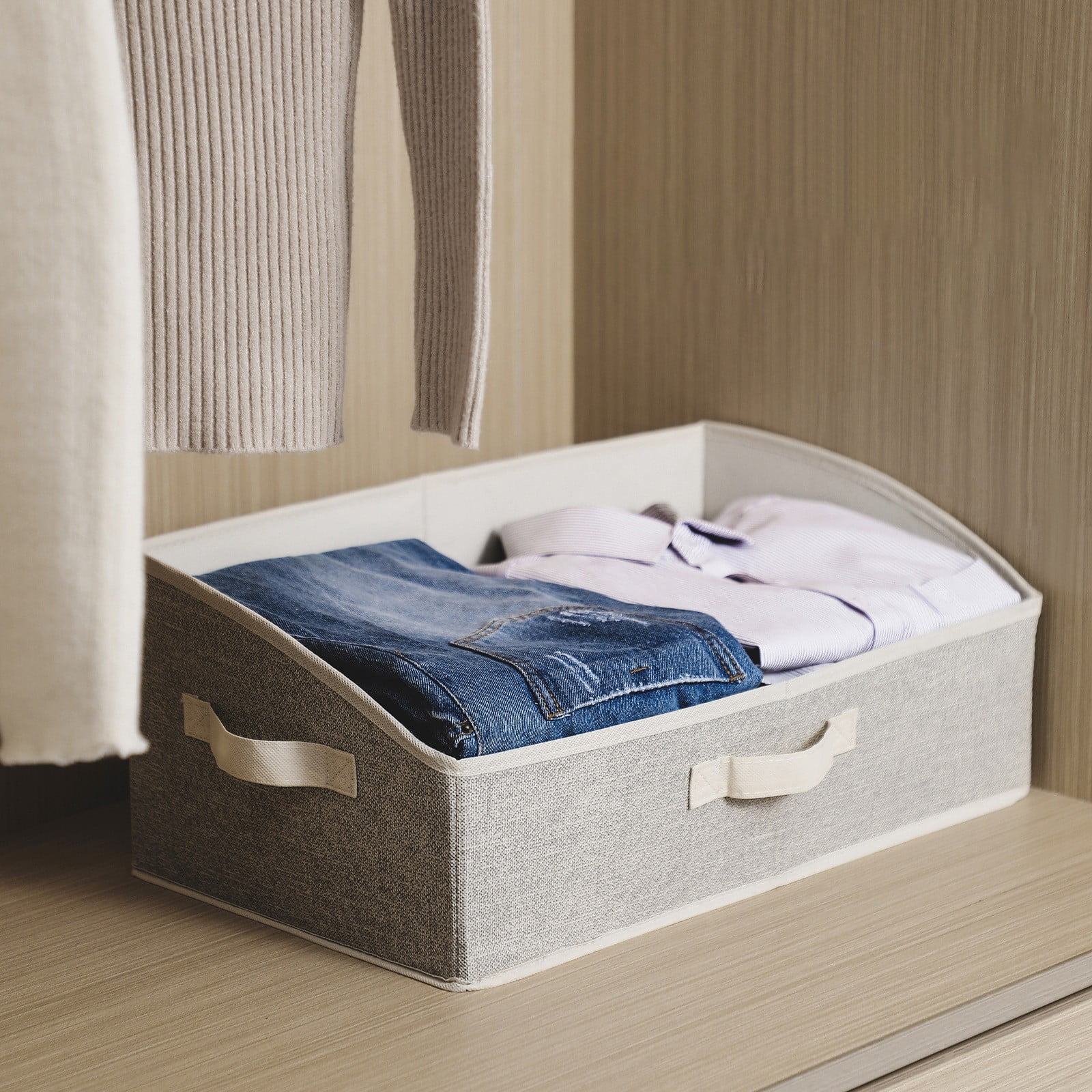 Non-Woven Fabric Storage Box Foldable Trapezoid Organizer | Multi ...