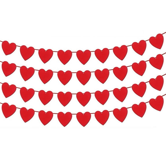 Non Woven Heart Shaped Flag Garland For Valentine'S Day Wedding Party ...