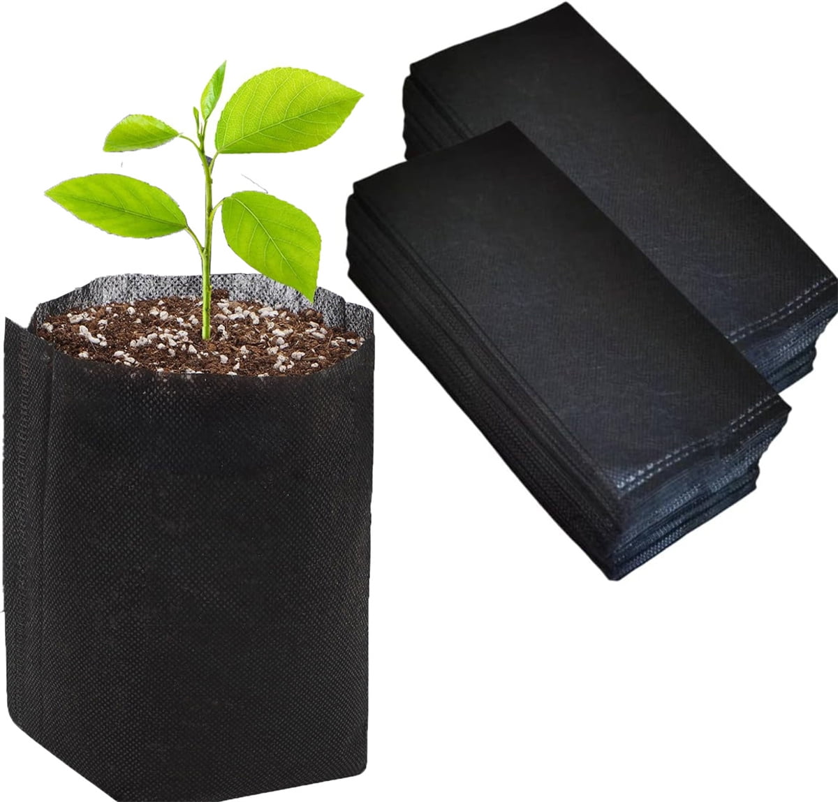 Non-Woven Seedling Grow Bags,Bexikou 100 Pcs Plant Nursery Bags,Plant ...