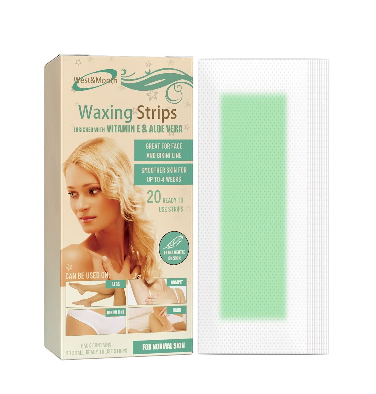 Non-Woven Wax Strips, Disposable Large Waxing Strips to Use with Hair ...