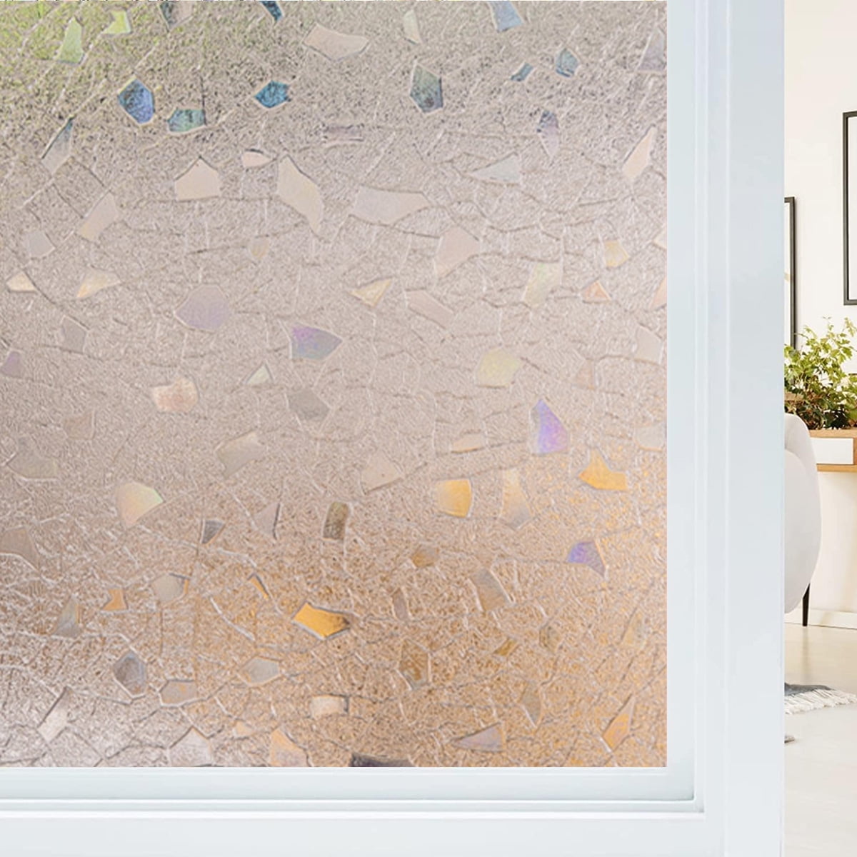 Non-Adhesive Static Window Decals, 3D Stained-Glass Window Decals For ...