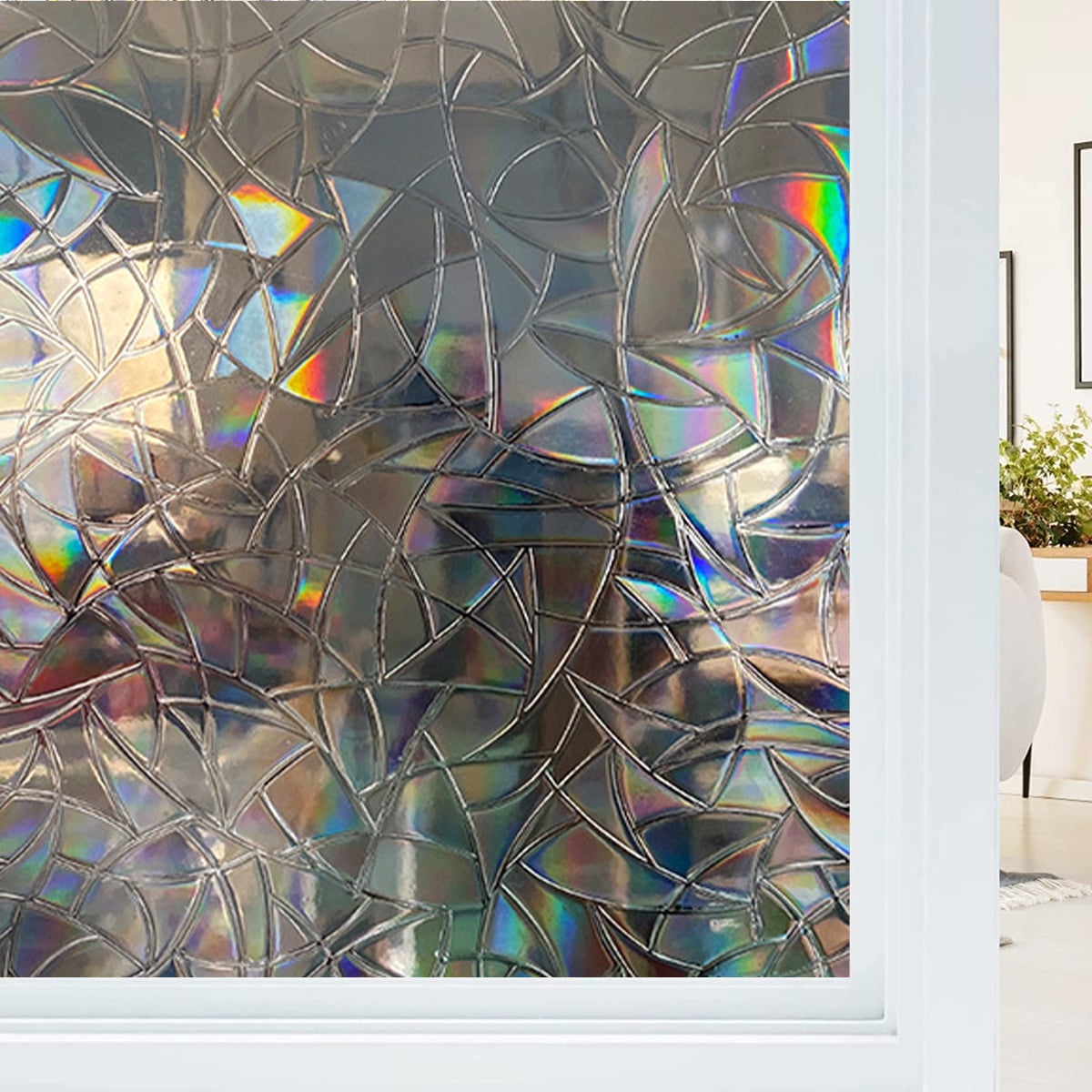 Non-adhesive static window decals, 3D stained-glass window decals for ...